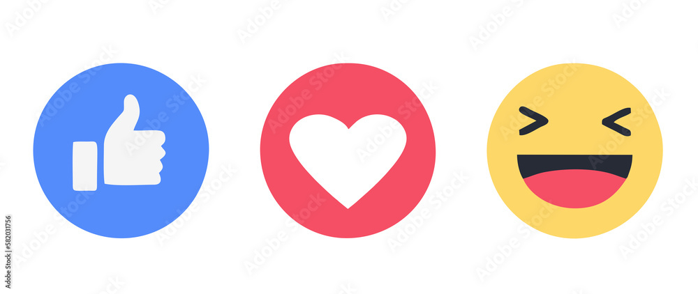 Thumbs up and heart, social media icon isolated on transparent ...