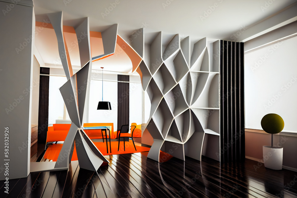 Separating Room with Partition Wall. Generative AI Stock Illustration ...