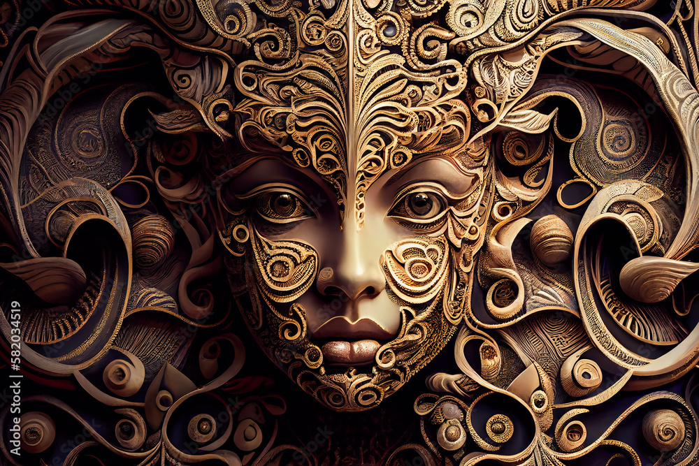 A Surreal Wall of Human Face Morphed in a Weird Way. Human Faces ...