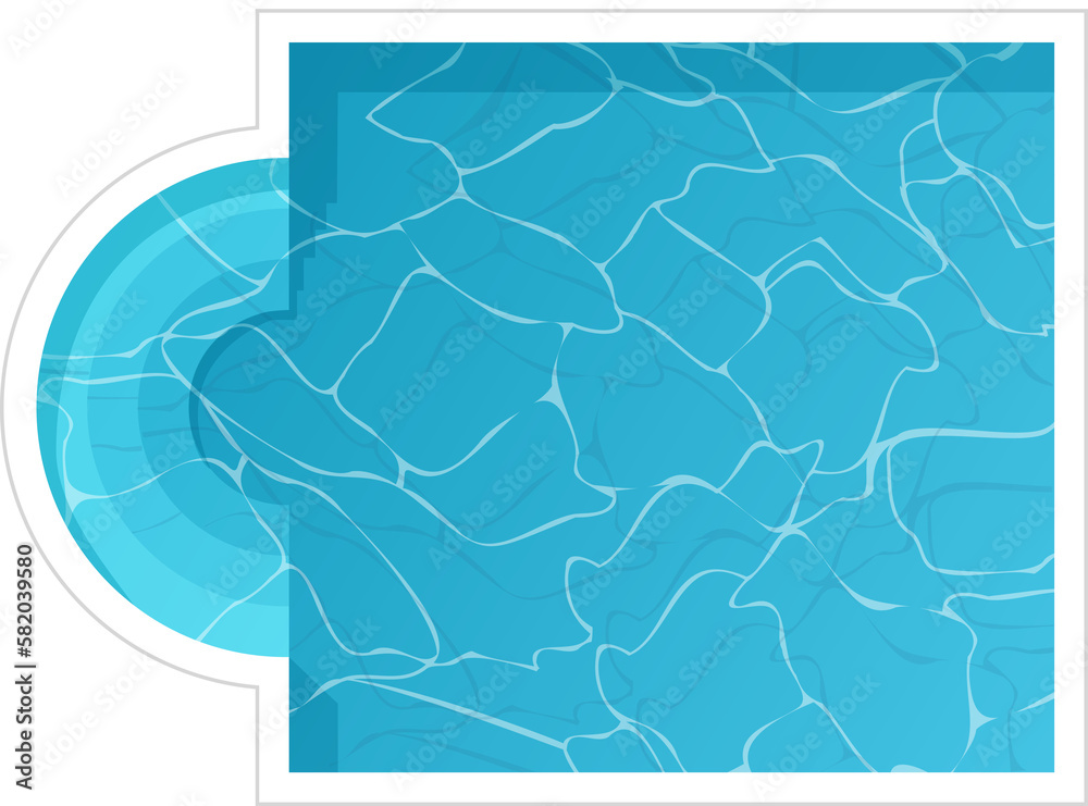 Swimming pool top view for design. PNG image. Flat design. Outdoor ...