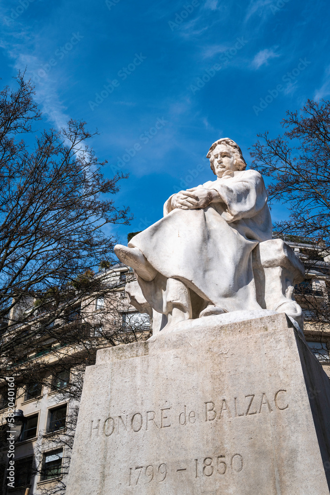 The statue of Balzac, Statue Honoré de Balzac, on de Friedland in Paris ...