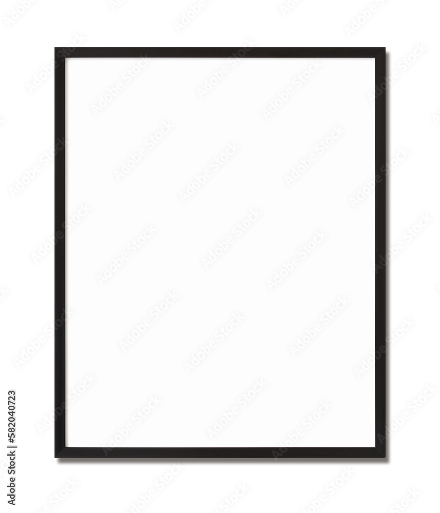 Empty vertical frame mockup isolated over transparent background ...