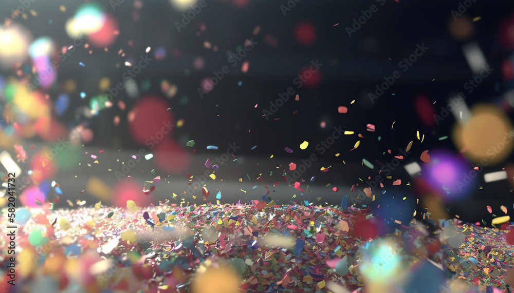 colorful confetti on the street, Generative AI Art Illustration Stock ...