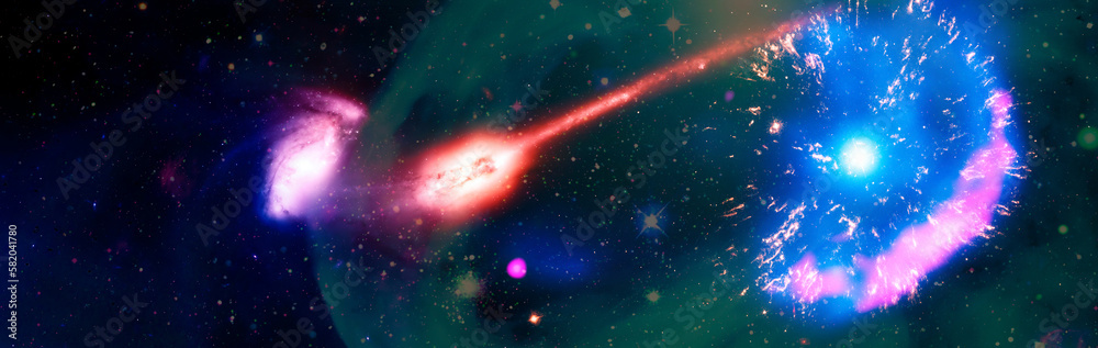 Galaxy and light. Planets, stars and galaxies in outer space showing ...