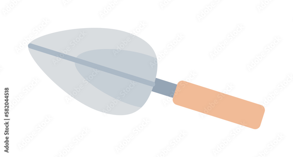 Gardening shovel tool semi flat color vector object. Hand trowel for ...