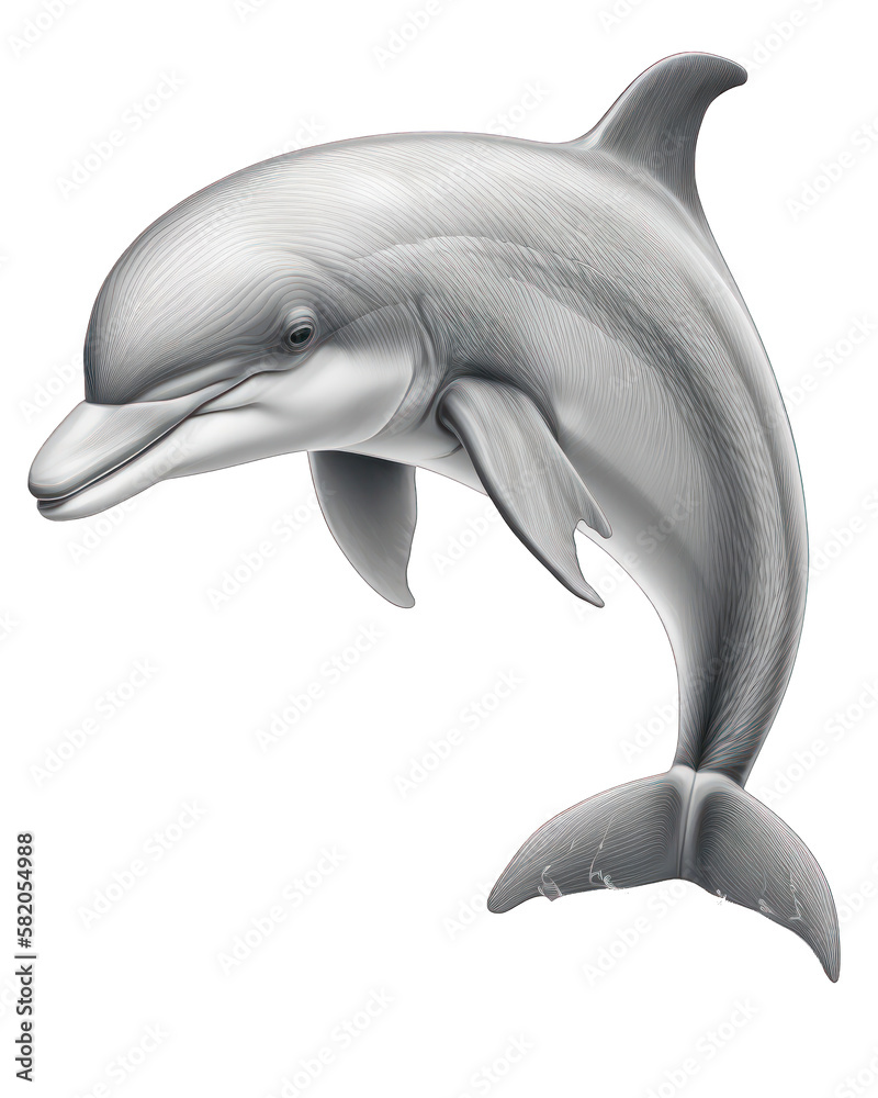 Dolphin Illustration With Transparent Background. Generative Ai. Stock ...