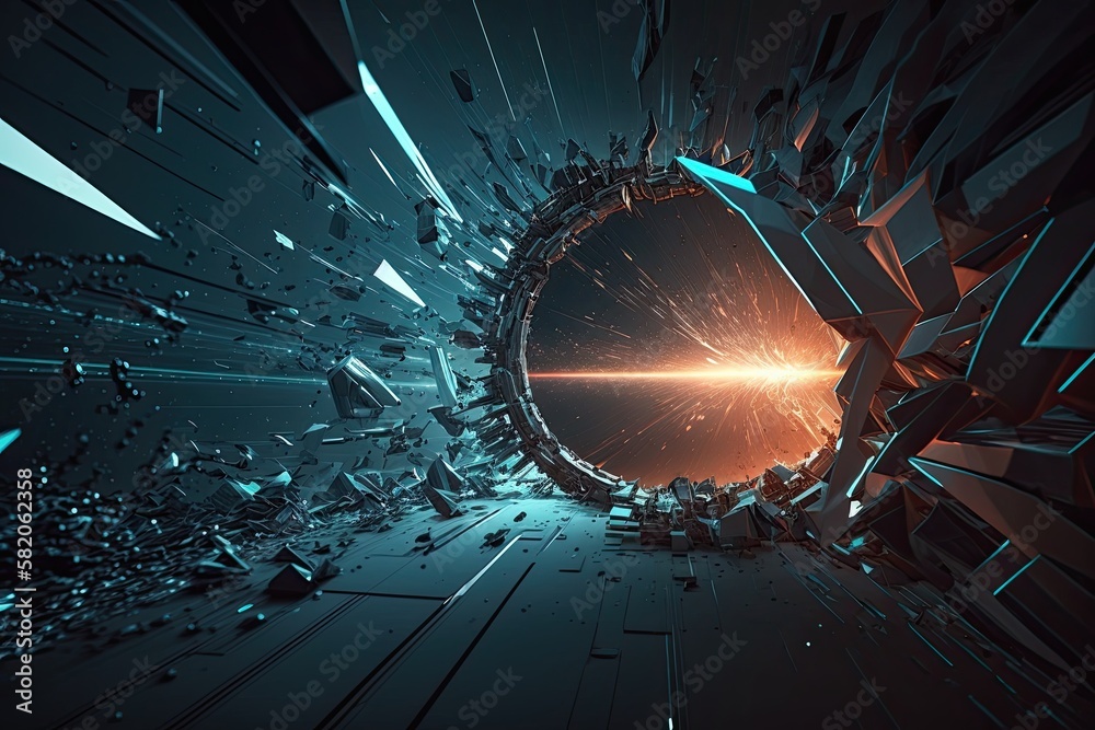 Abstract sci-fi background material,technology neon background Stock ...