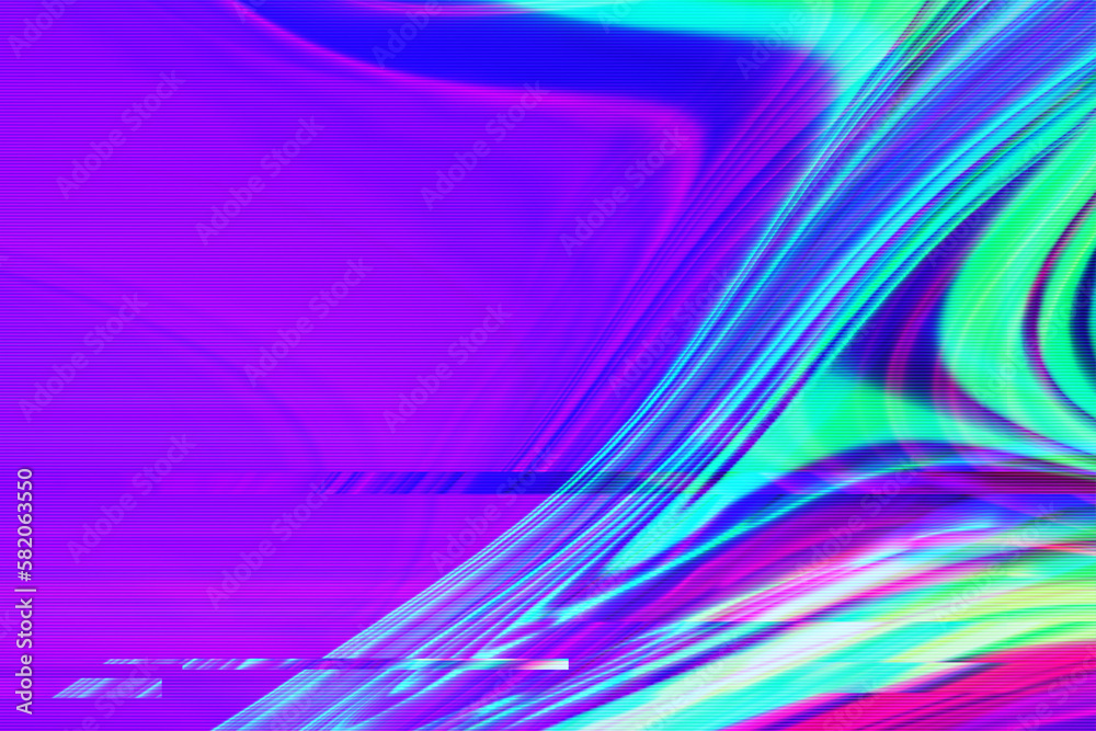 Motion glitch effect abstract purple pink green pastel rainbow wavy ...