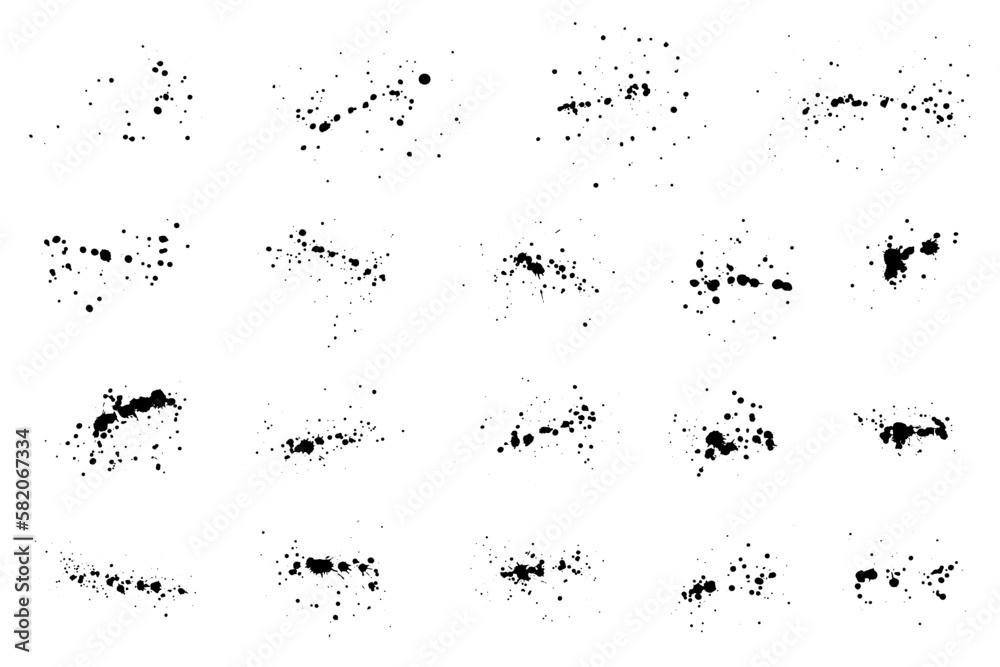 Overlay, elements of paint ink splatter, set. Vector illustration Stock ...