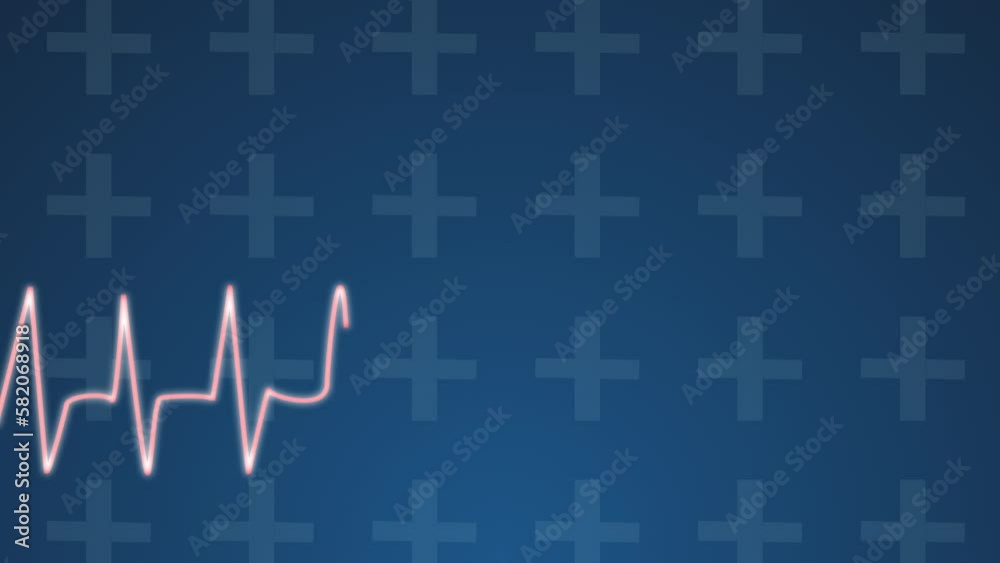 Healthcare medical background with cardiograph line and plus sign Stock ...