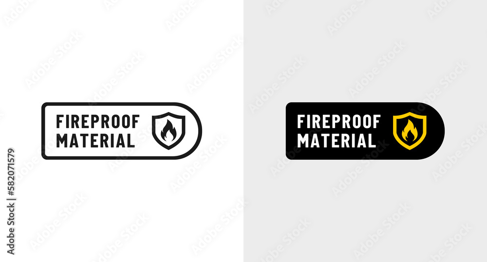 Fireproof label vector or Fire proof symbol vector isolated in flat ...