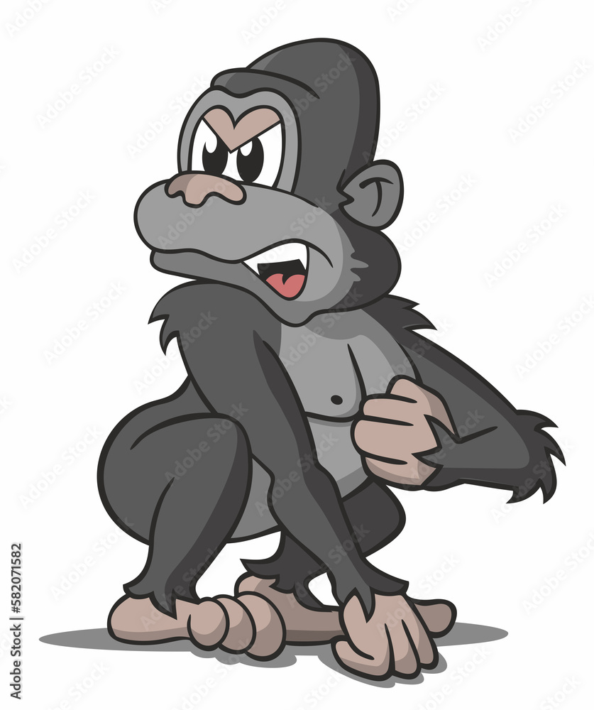 Cartoon zorniger Gorilla Stock Illustration | Adobe Stock