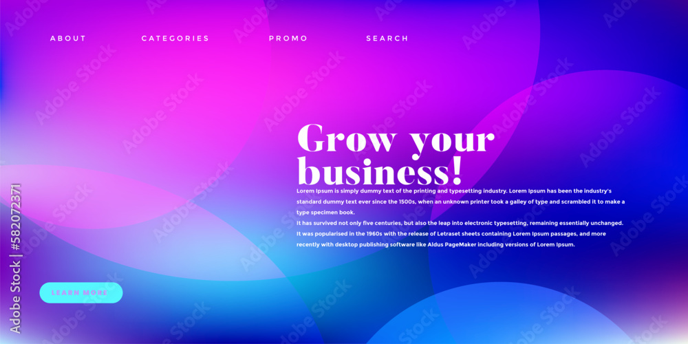 vector Gradient abstract landing page design Stock Vector | Adobe Stock