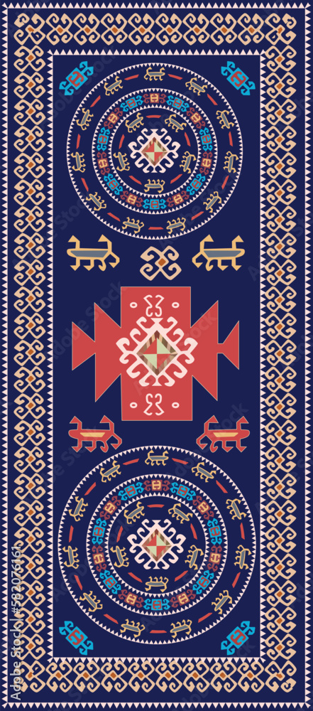 Turkish traditional home interior element - wood carpet in digital ...