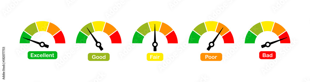 Satisfaction scale. Flat, color, satisfaction rating scale. Vector ...