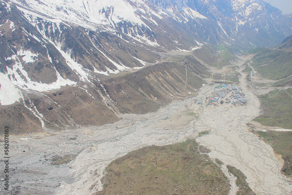 Aerial view of Kedarnath region after disaster in 2013. In June 2013, a ...