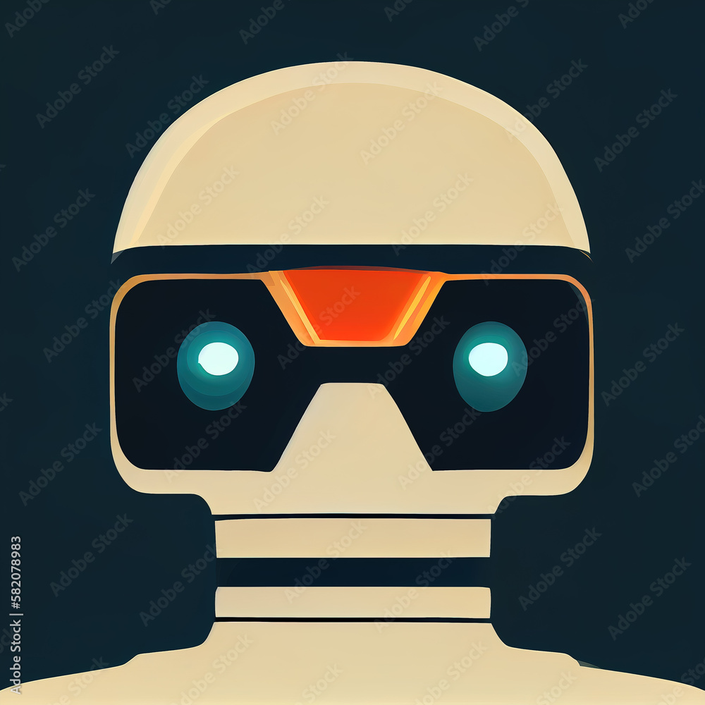 Space humanoid character flat illustration. Stylized portrait of an ...