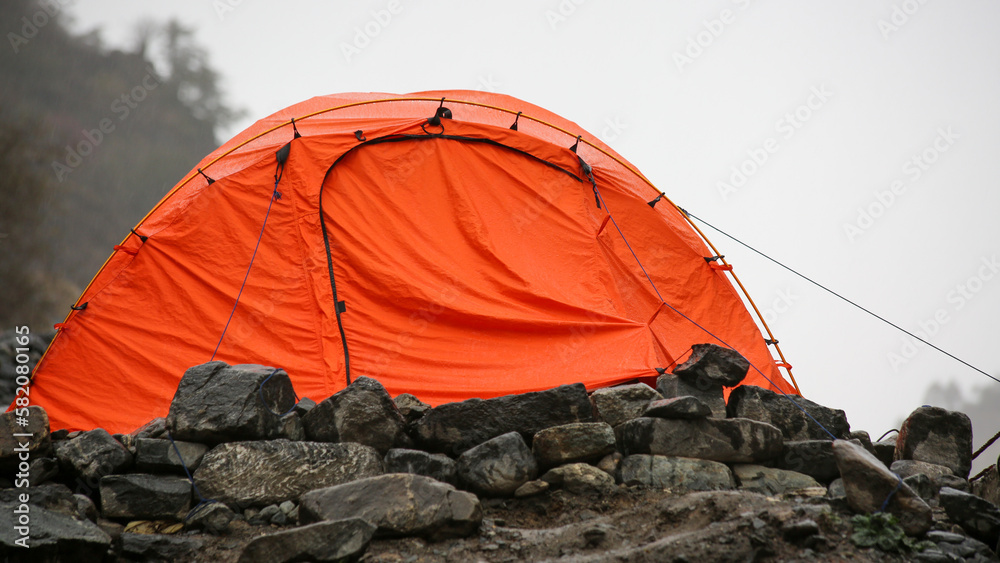Tent, trekking, adventure in Himalaya. The Himalayas, being one the ...