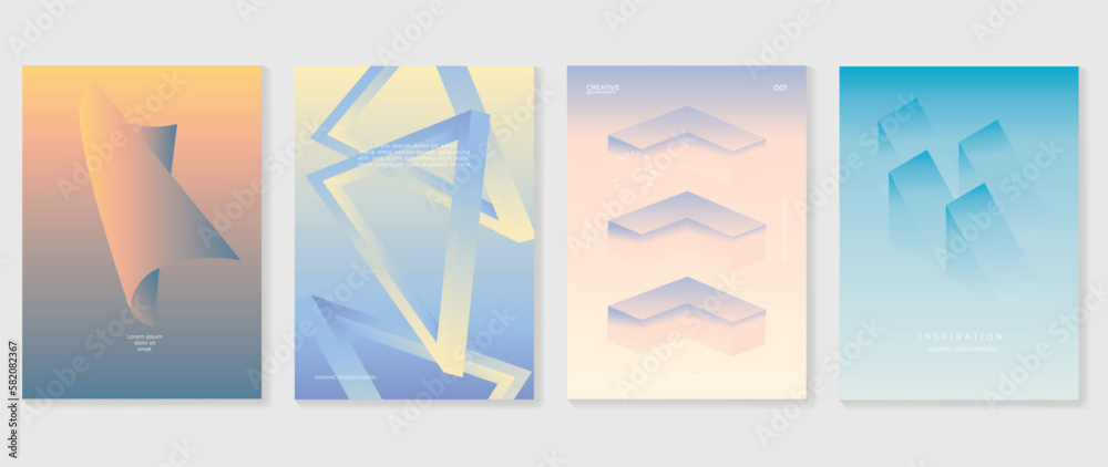 Abstract gradient background vector set. Minimalist style cover ...