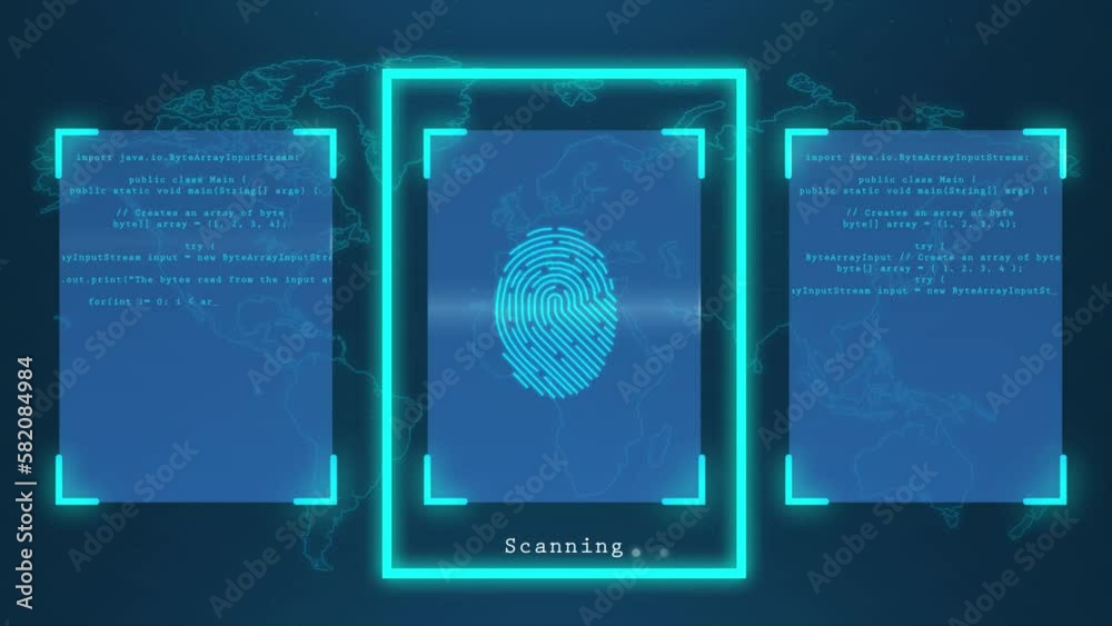 Digital technology Fingerprint scan login for access background in ...