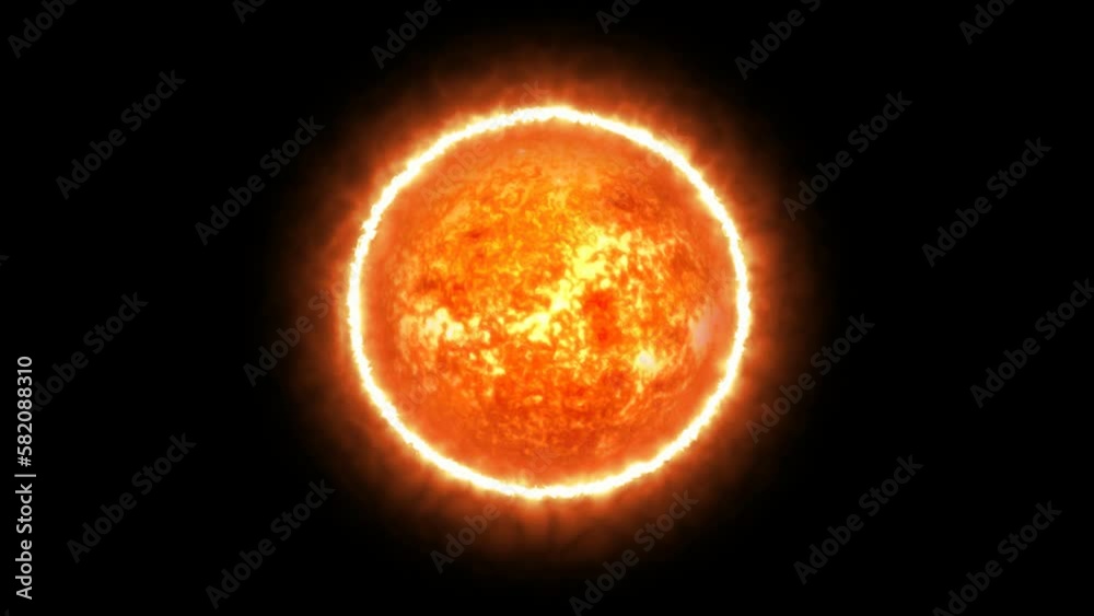 Realistic sun planet spinning his own axis. sun sphere solar system ...