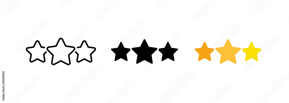 Rating of three stars, which may represent an average or moderate level ...