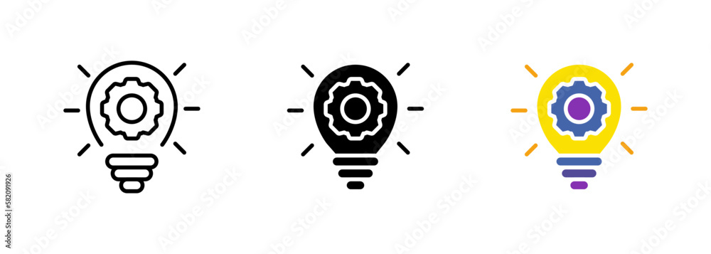Light bulb with gears or cogs inside, which may represent the concept ...
