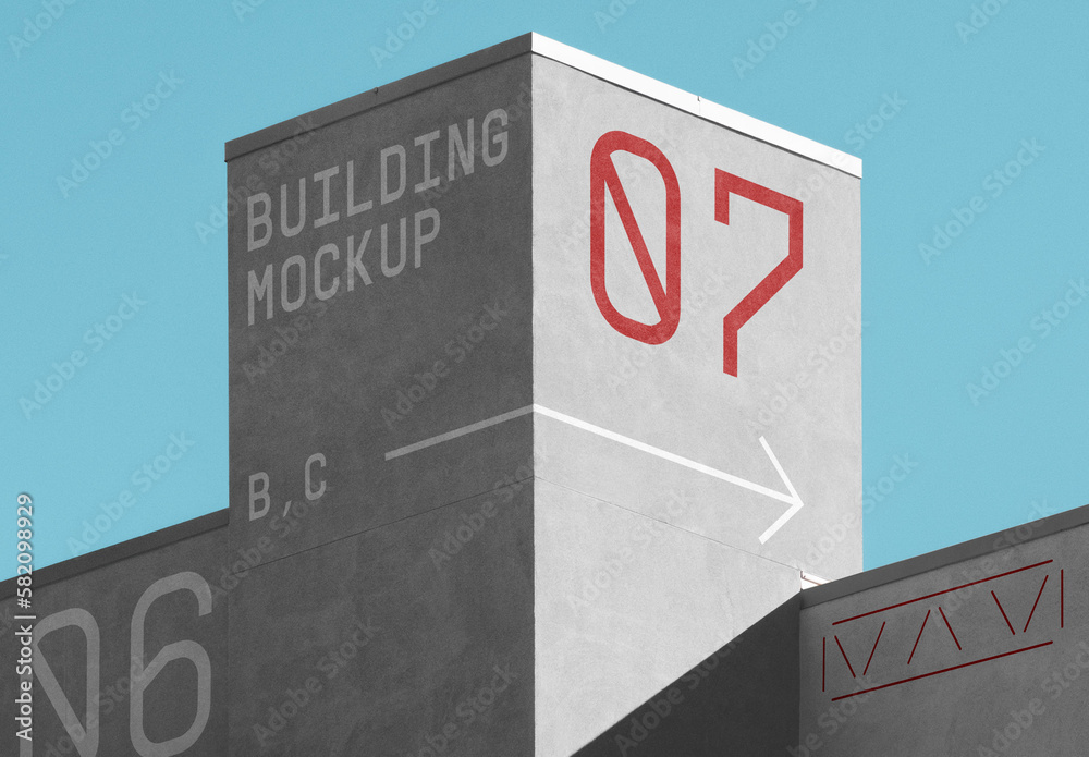 Concrete Building PSD Mockup Stock Template | Adobe Stock