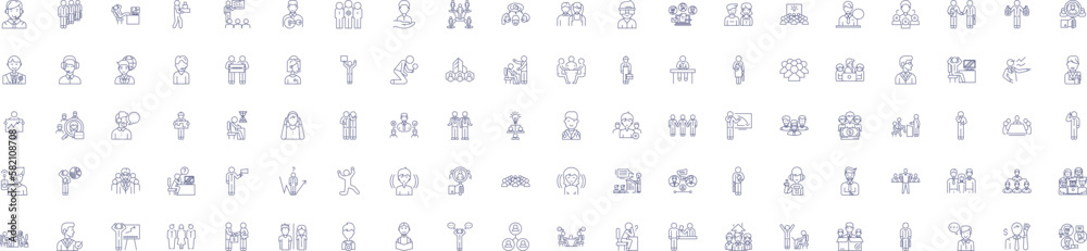 Executive committee line icons signs set. Design collection of ...