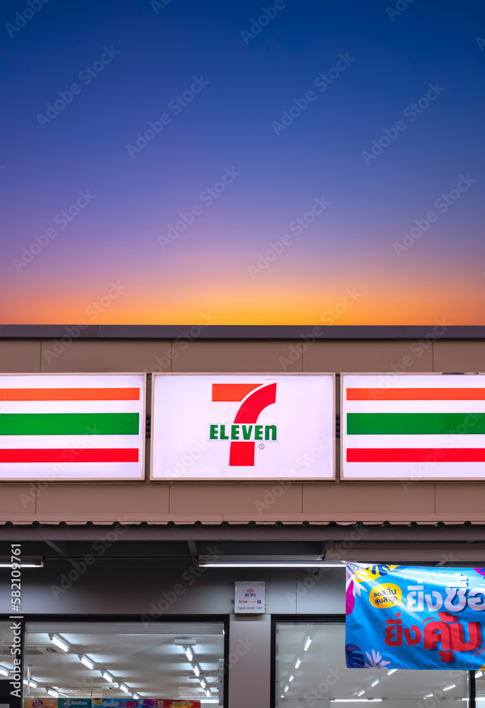 Samut Sakhon, Thailand - March 16, 2023 : Front view of 7-Eleven ...
