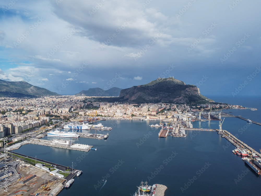 fotografia aerea poto di palermo addaura Stock Photo | Adobe Stock