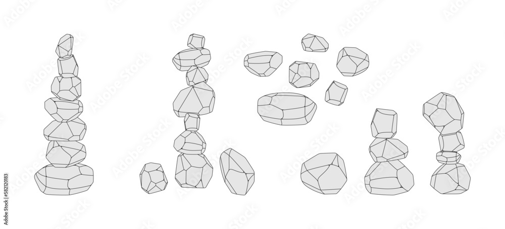 Japanese board game Tumi ishi. Vector illustration on a white ...