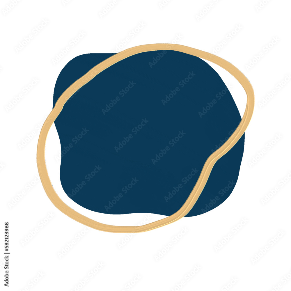 aesthetic shape navy blue circle aesthetic shape with yellow mustard ...
