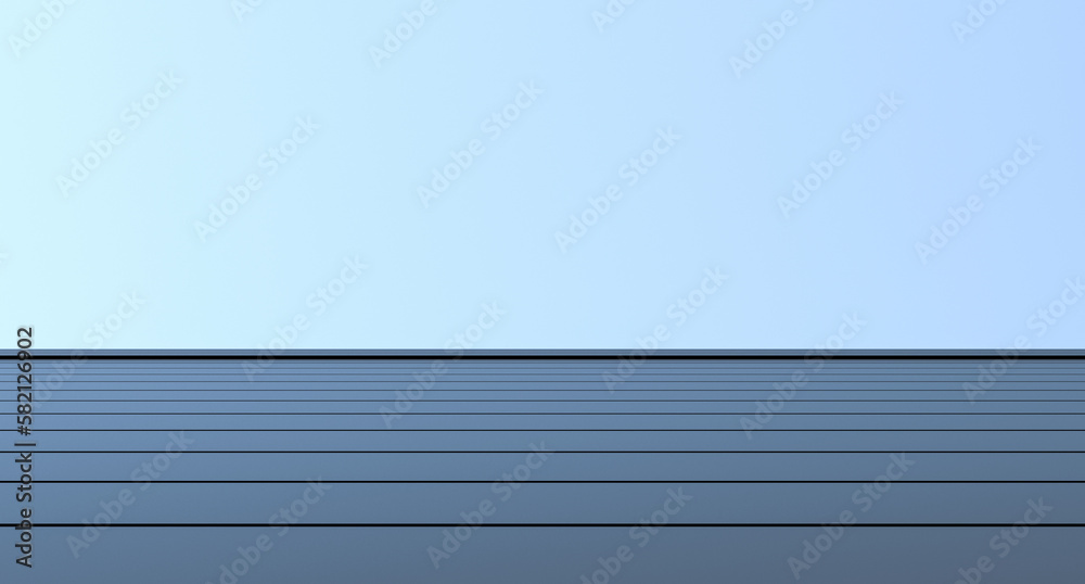 Building wall architecture horizontal. Construction wall design on sky ...