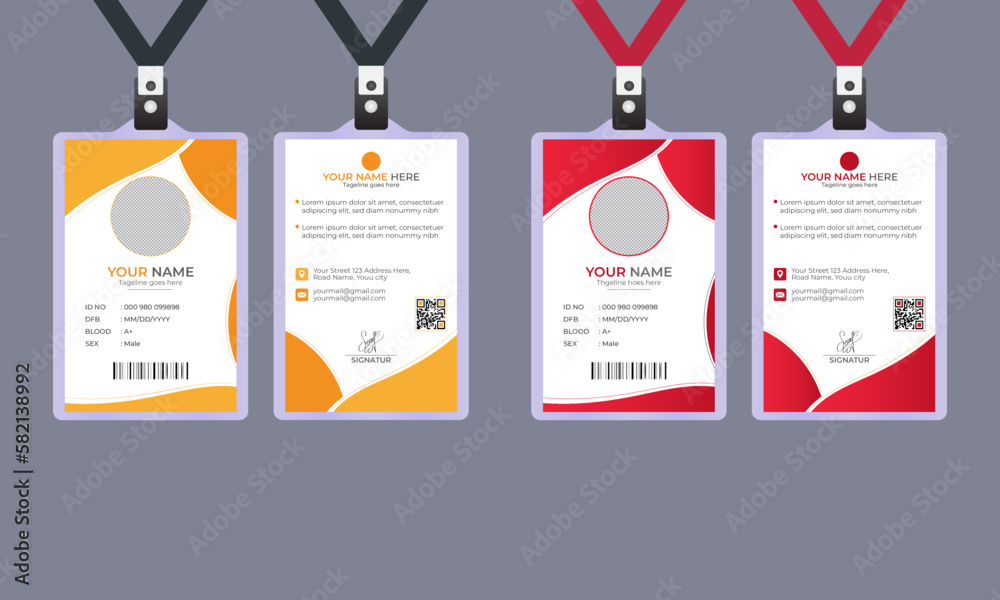 Clean Simple office ID Card, creative Design, Template Id Card for ...