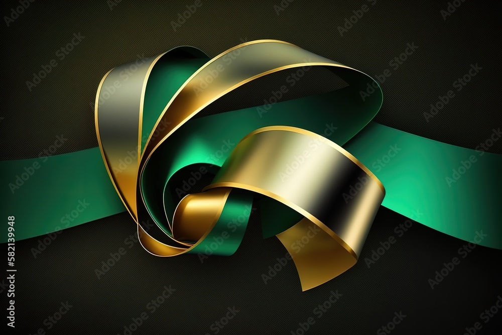 4K green and gold texture golden background luxury backdrop ,GENERATIVE ...