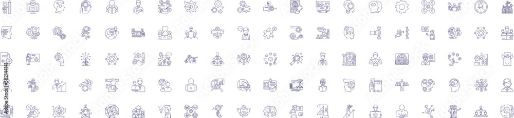 Administration management line icons signs set. Design collection of ...