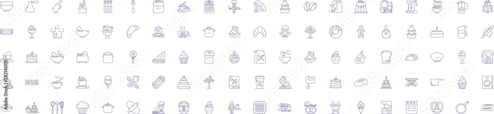 Smart kitchen line icons signs set. Design collection of Smart, Kitchen ...