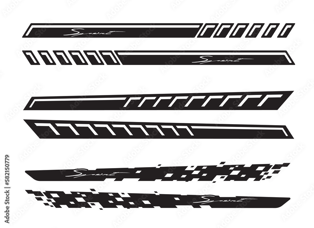 Side car body vector stripes decal. Vehicle vector Decal Stripes for ...