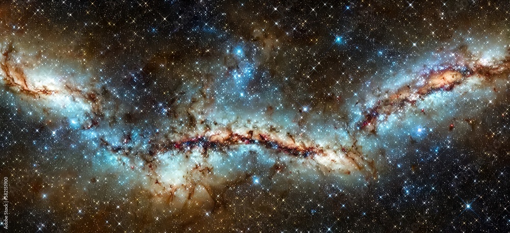 Ultrawide Illustration of a space cosmic background of supernova nebula ...