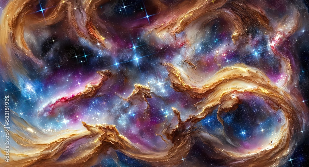 Ultrawide Illustration of a space cosmic background of supernova nebula ...