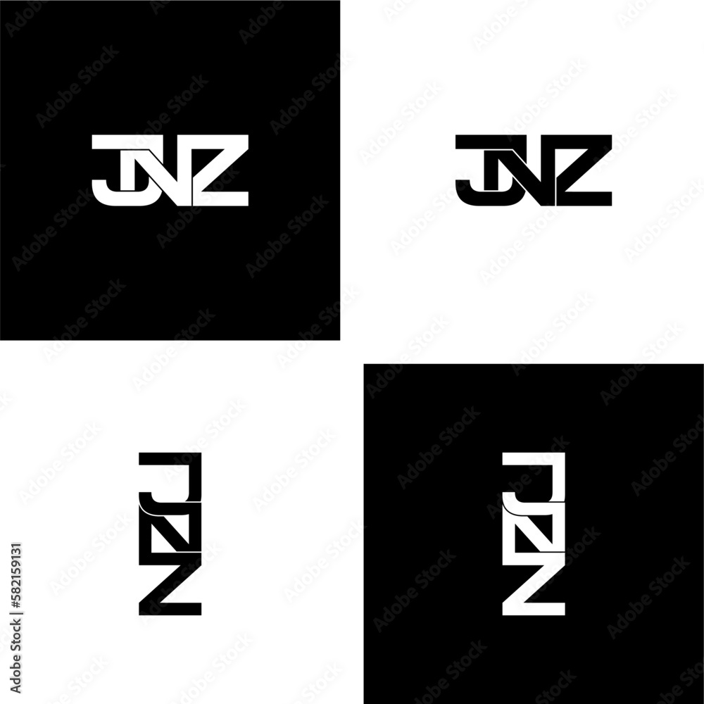 jnz lettering initial monogram logo design set Stock Vector | Adobe Stock