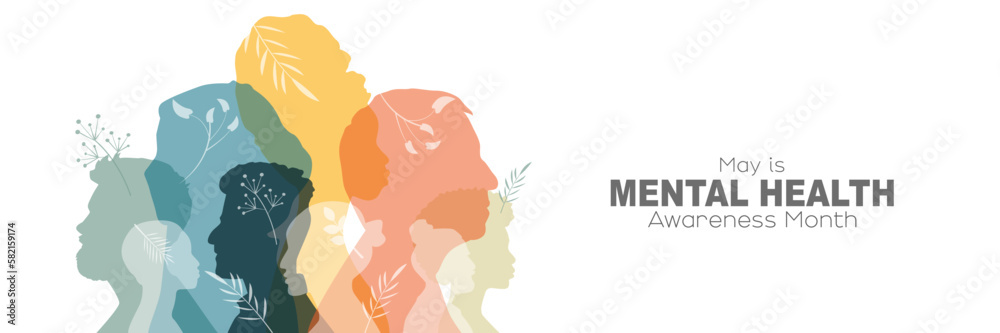 May is Mental Health Awareness Month banner. Stock Vector | Adobe Stock