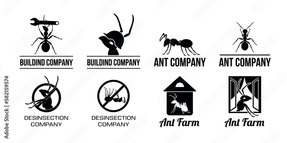 Nature ant logo. Insect symbol. Animal labels. Creative work characters ...