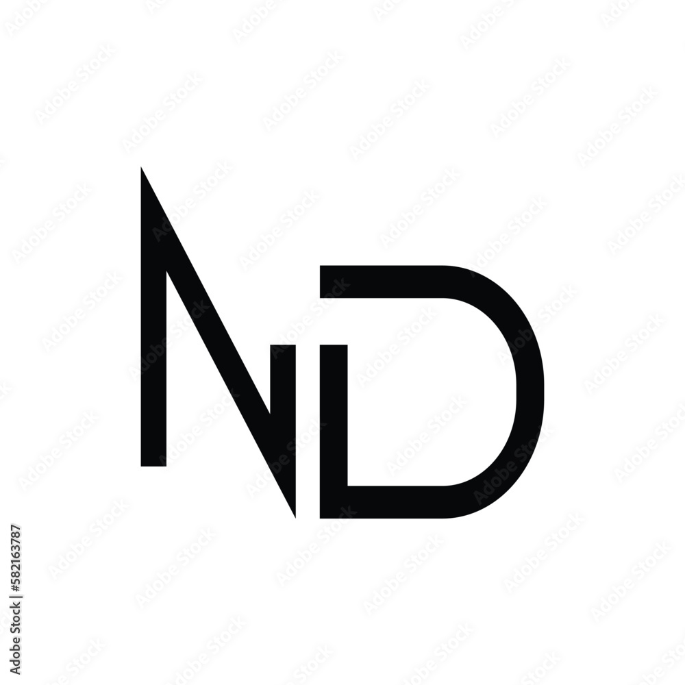 ND Logo Design Outstanding Creative Modern Symbol Sign Stock Vector ...