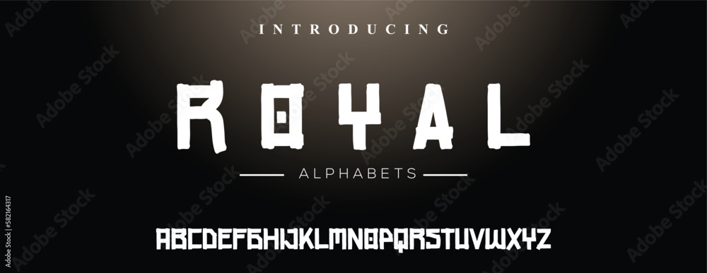 ROYAL Urban Modern Alphabet Font and Number. Typography simple ...