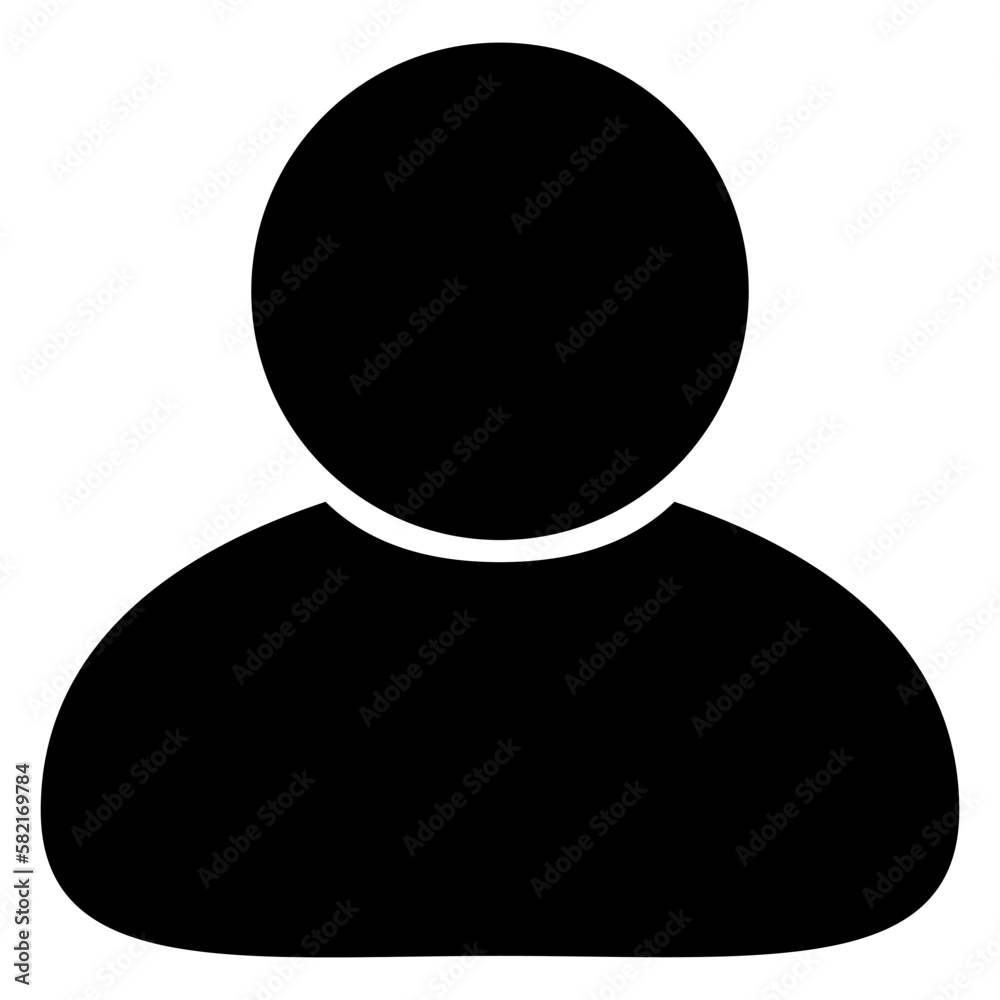 Vecteur Stock Person icon, black color flat style, simple design avatar ...