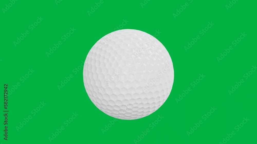 Golf Ball Animated.4K video animation of white Golf Ball.3d golf ball ...