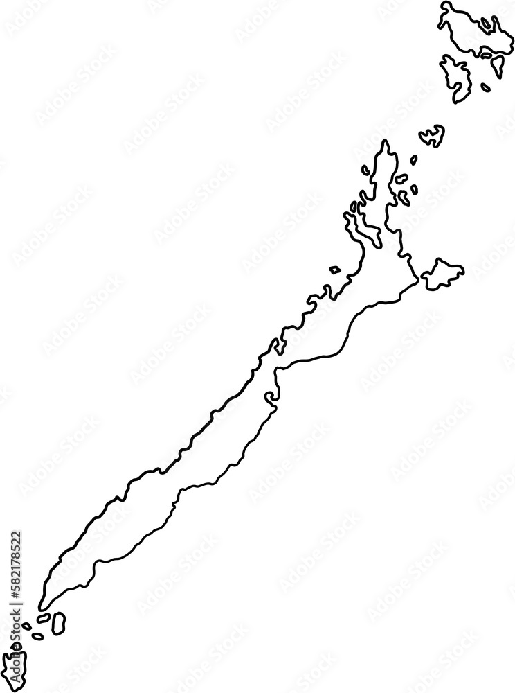 doodle freehand drawing of palawan island map. Stock Illustration ...