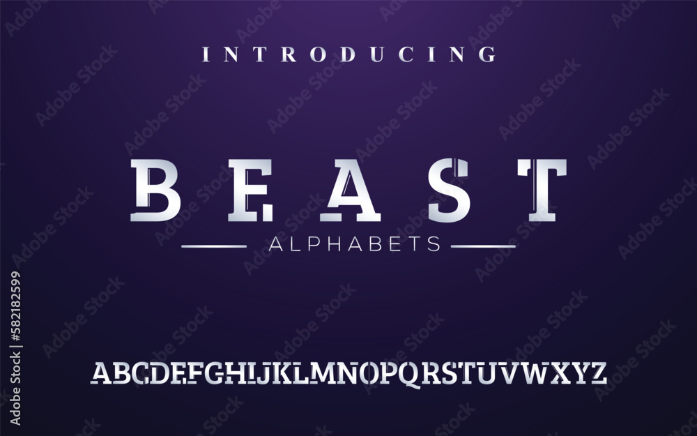 Beast fashion font alphabet. Minimal modern urban fonts for logo, brand ...